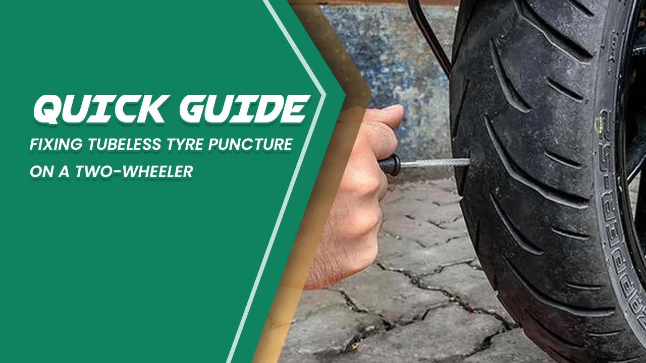 A step-by-step guide on how to repair a puncture in a tubeless tyre of ...