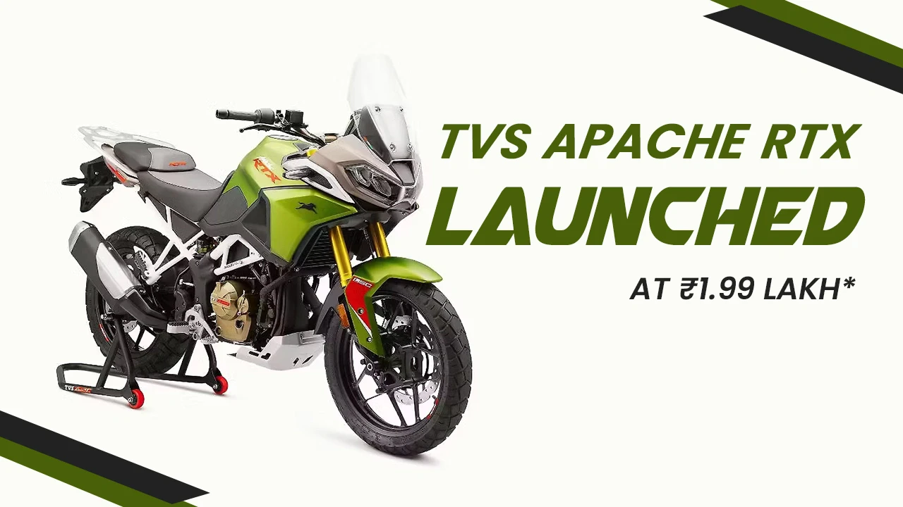 TVS Apache RTX Launched at ₹1.99 Lakh | Specs & Features